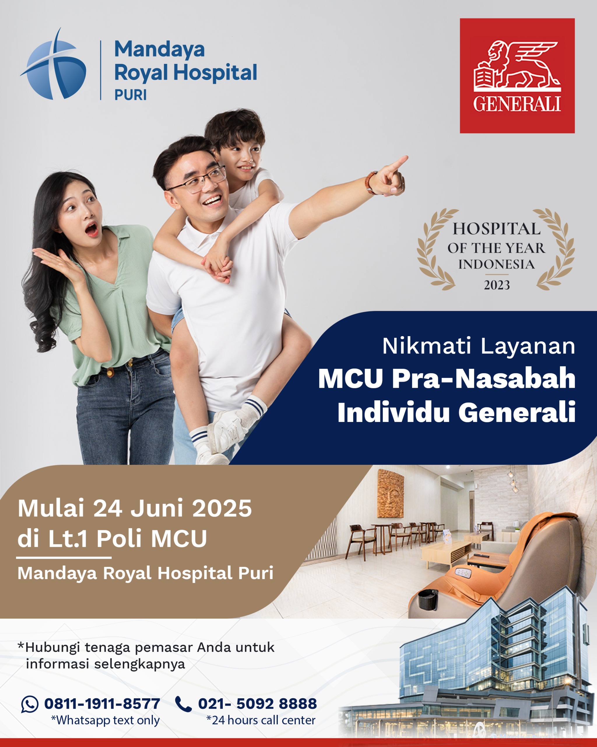 MCU Pra Nasabah Generali Individu di RS Mandaya Royal Puri, Per Juni ...